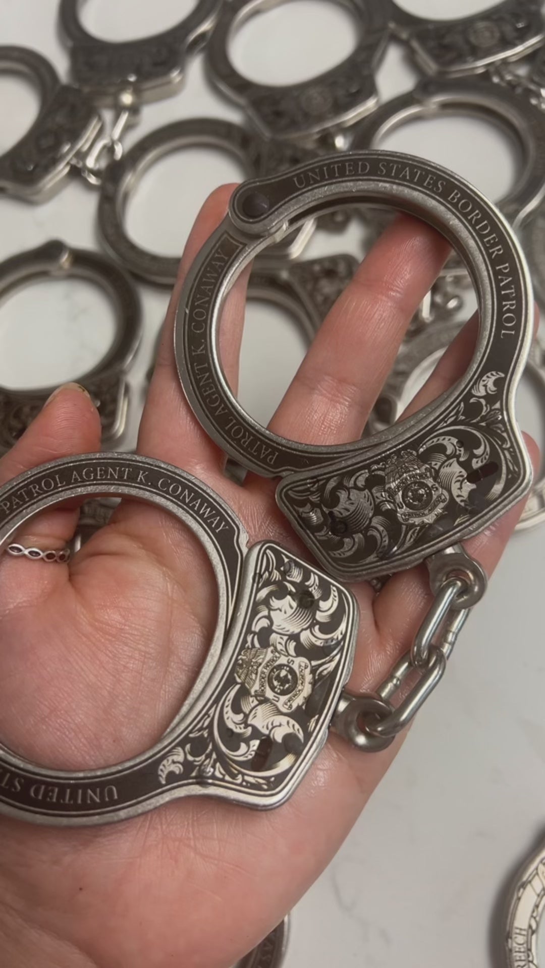 Engraved Handcuffs - Design 4 – Salt and Pepper Designs Co