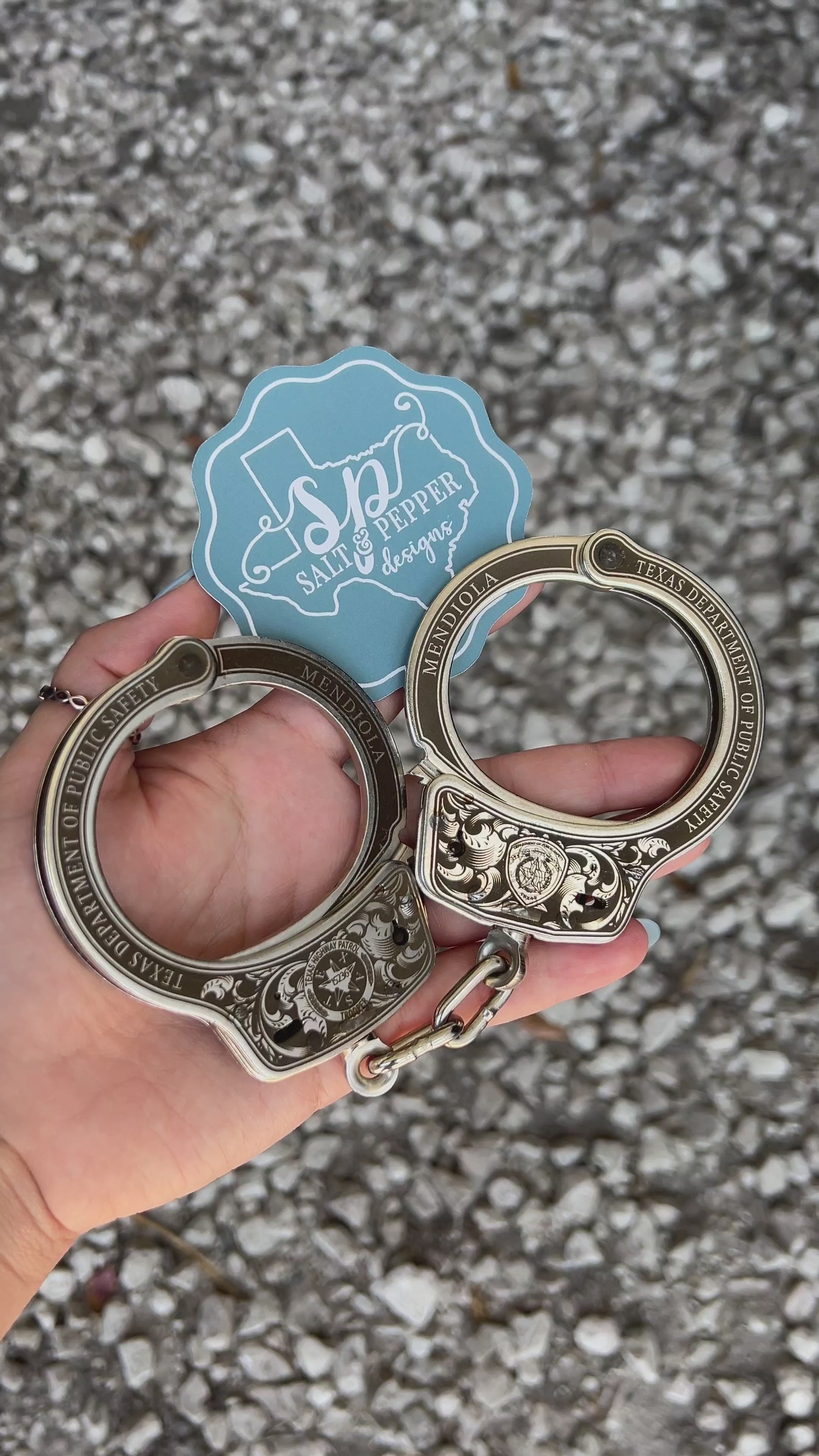 Engraved Handcuffs - Design 4 – Salt and Pepper Designs Co
